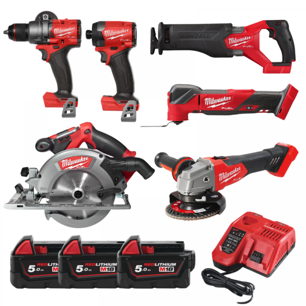 MILWAUKEE | Pack 6 outils 18V 4x5Ah | FPP6C-504 | 4933498563