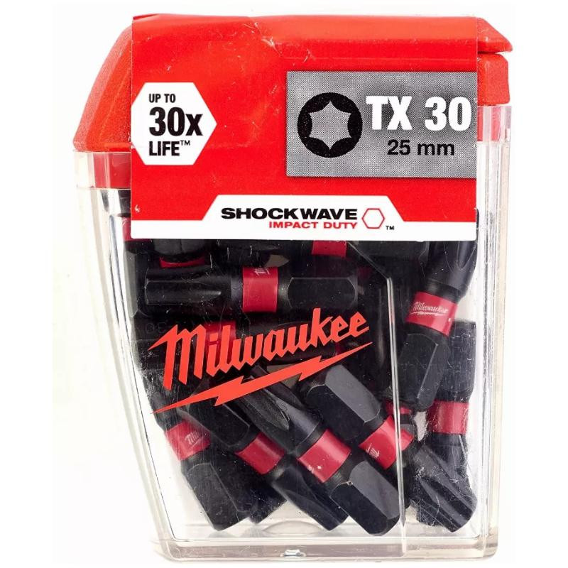 Boite 25 embouts SHOCKWAVE PH2 25mm Milwaukee 4932430853