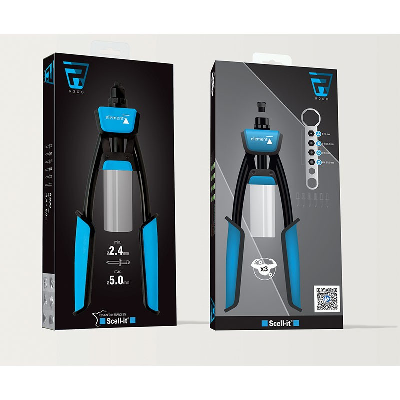 SCELL-IT | Pince à levier compact pour rivets Ø2,4 à 5,0 mm | R200