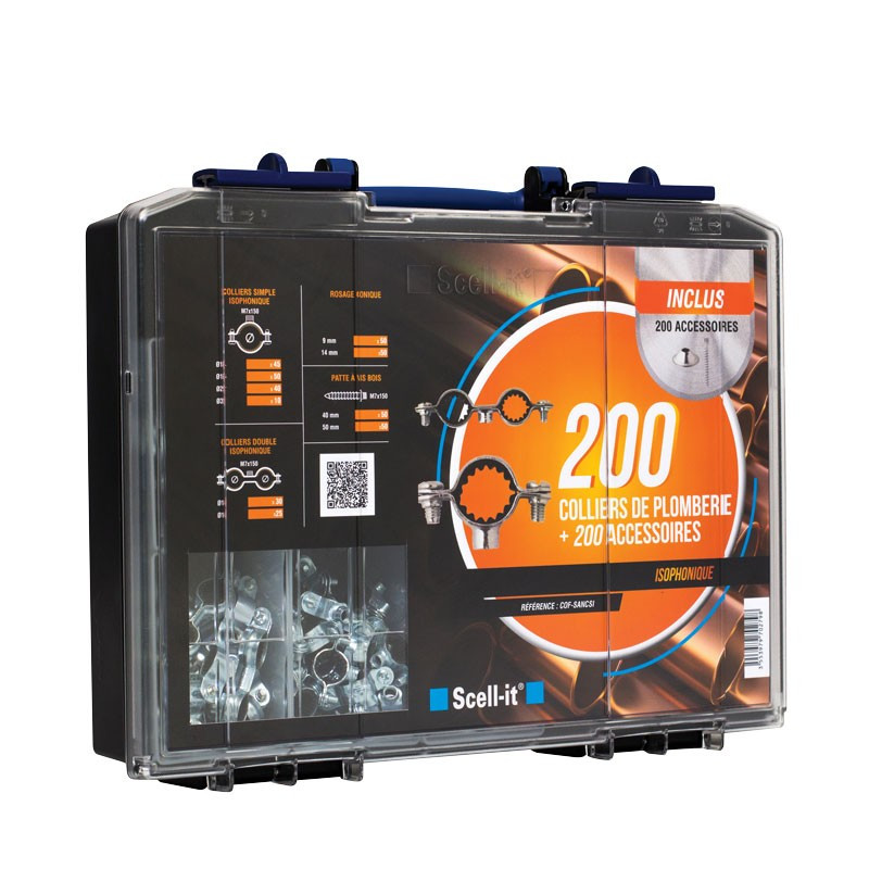 SCELL-IT | Coffret de 200 colliers isophonique acier zingué blanc | COF ...