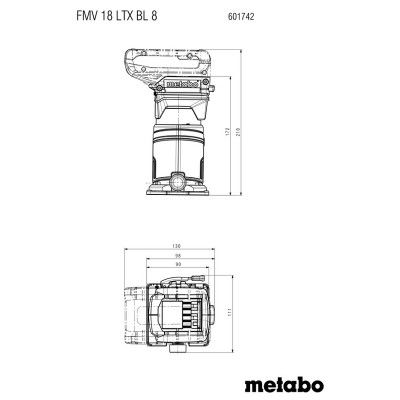 Affleureuse sans fil 18V FMV 18 LTX BL 8 Metabo 601742840
